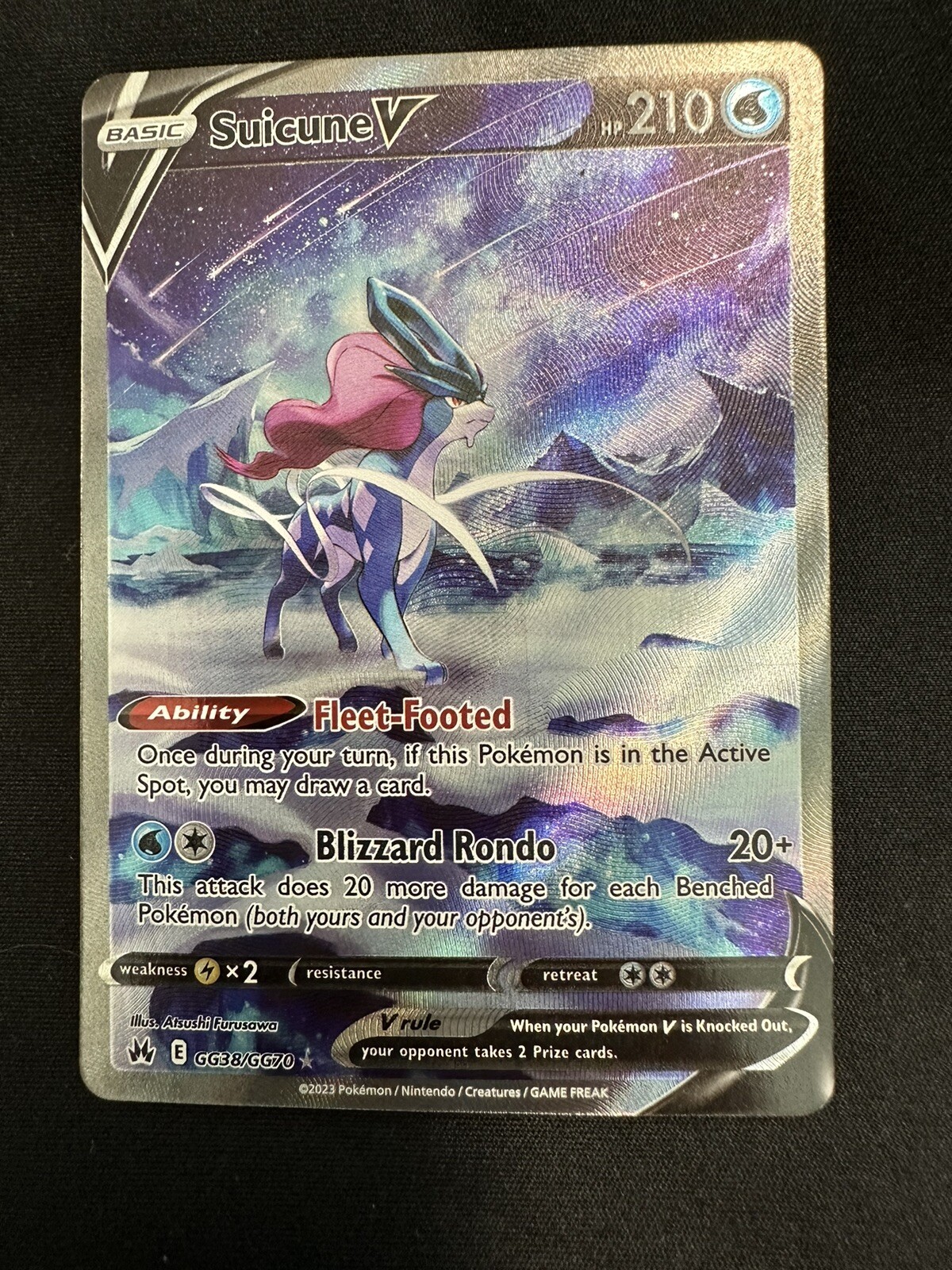 Pokémon TCG Suicune V Alt Art Crown Zenith GG38/GG70 - NM/Pack Fresh ...