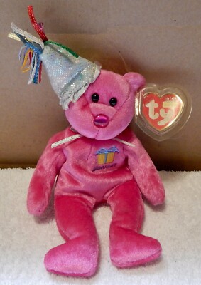 TY Beanie Baby January Teddy Birthday Bear 8" 2002 Mint Tag Stuffed ...