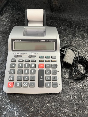 Casio HR-100TM Plus Mini Desktop Printing Calculator Barely Used Free ...