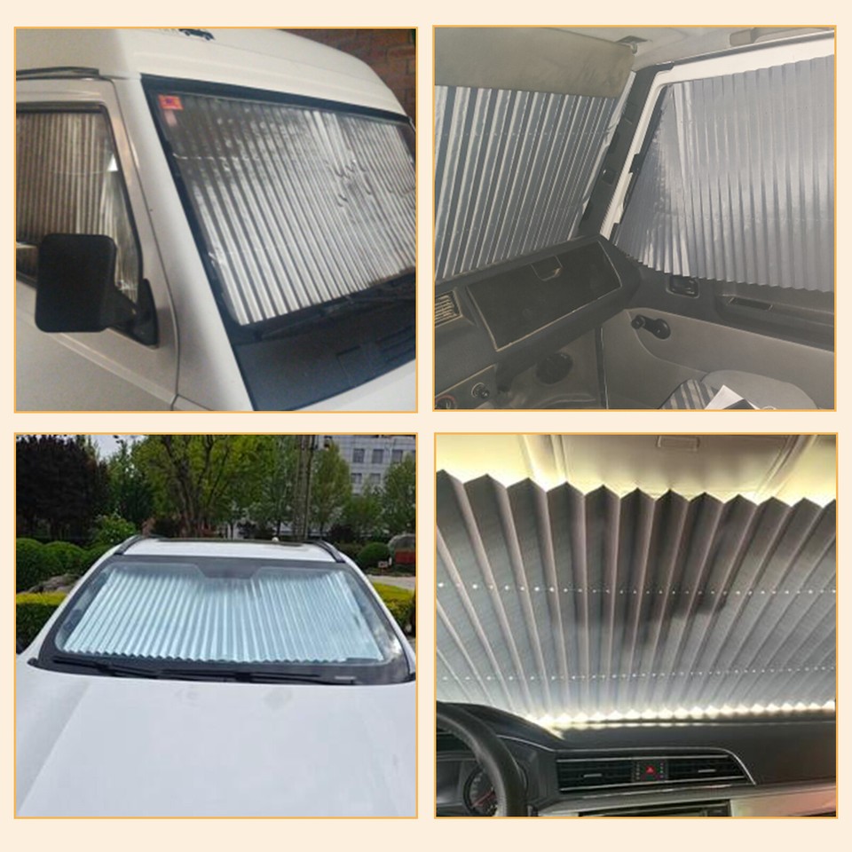 L Block Front Window Sun Shade Visor Car Folding Cover Retractable ...