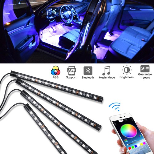 For Toyota Corolla 4x RGB 48 LED Car Interior Footwell Lights Strips ...