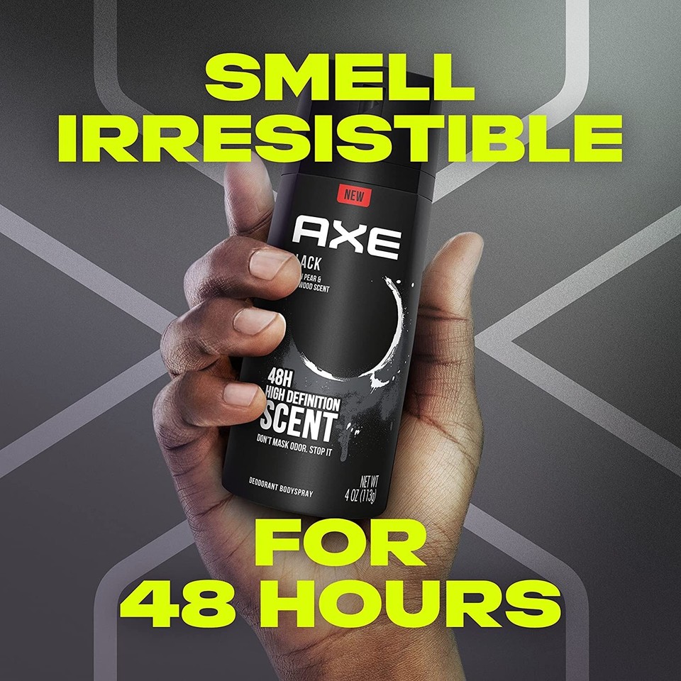Axe Spray Black Men Deodorant Body Protection Frozen Pear 150ml (5 oz ...