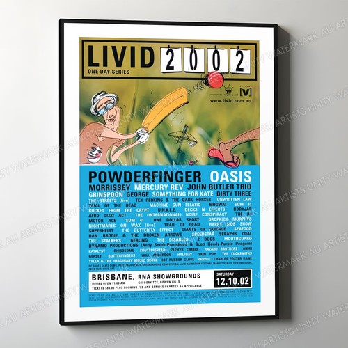 RARE Livid Festival 2002 Promo Poster Mint Cond - Brisbane w/ Oasis ...