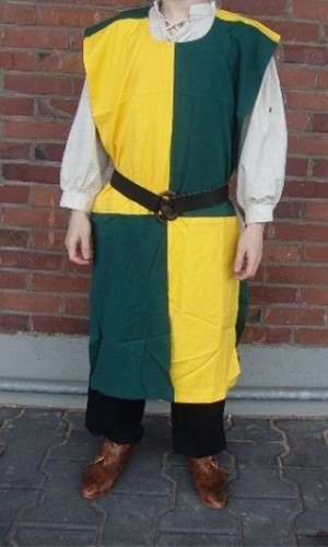 MEDIEVAL Knight Tunic Yellow Green Surcoat Sleeveless Renaissance LARP ...