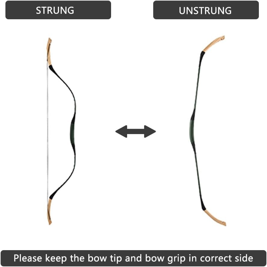 AF 60lbs 60lbs Bow 53" Traditional Bow Fiberglass Hunting Bow for Adult ...