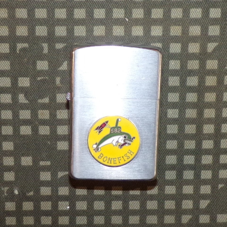 1960s US Navy USS Bonefish Submarine SSN-582 Engraved Penguin Lighter ...