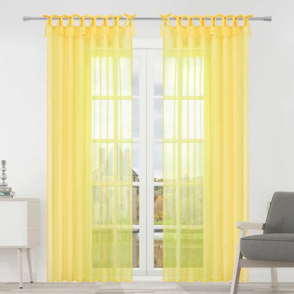Voile Curtains Sheer Window Blinds Solid Net Curtain Tab Top Panel ...