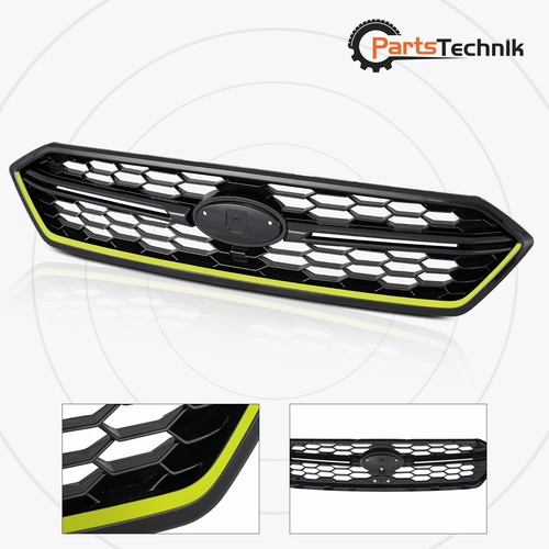 Grille W/ Yellow Bumper Grill For Subaru WRX 2018-2020 STI Honeycomb ...