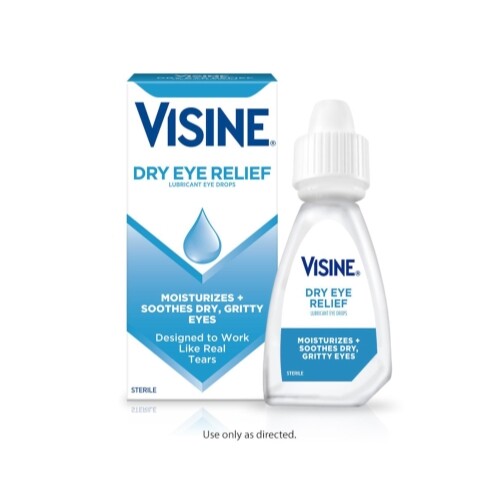 2 Pack Visine Tears Dry Eye Relief Sterile Lubricant Eye Drops 0.5 Oz ...