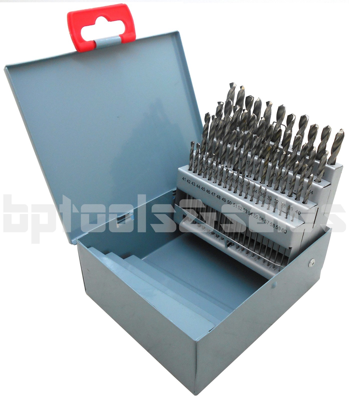 60pc DRILL BIT SET M2 HSS HIGH SPEED STEEL BITS NUMBERED #1-60 w/ METAL ...