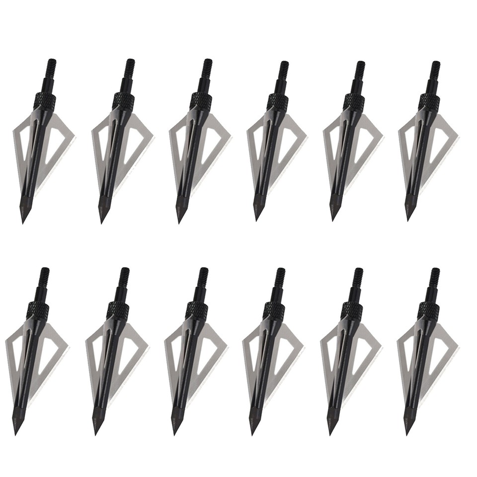 YLSIO Archery Stainless Steel Broadhead 3 Blade Sharp Hunting Arrow ...