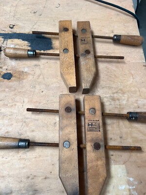 (2) 8” Hempe Wood Wooden HMC Hand Screw Clamp Vise Made USA Woodworking ...