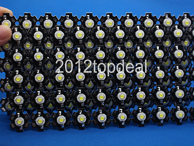 50PCS 3W High Power Cool White LED Light Emitter 6500-7000K with 20mm ...