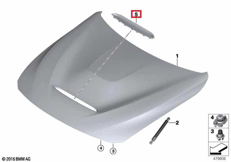 CARBON BONNET CS HOOD GRID TRIM MOLDING OEM BMW M3 F80 M4 F82 F83 ...