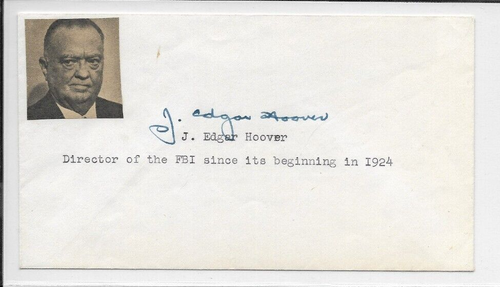 J. Edgar Hoover, autograph signed FBI signature card | eBay