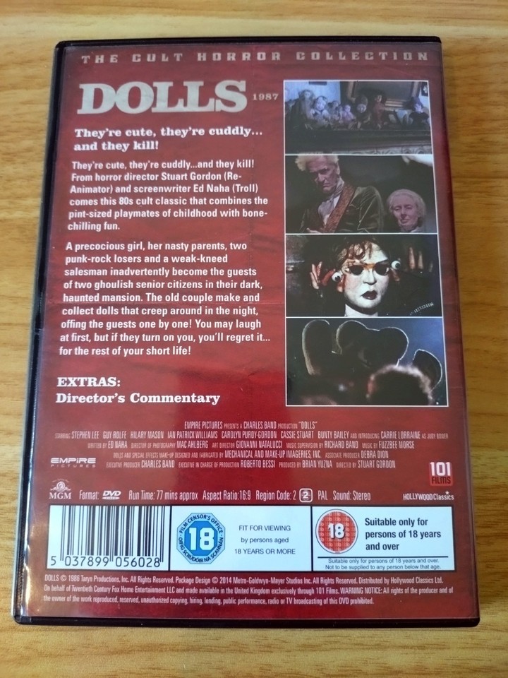 Dolls (1987) - uk dvd - Charles Band horror - 101 Films Release | eBay UK