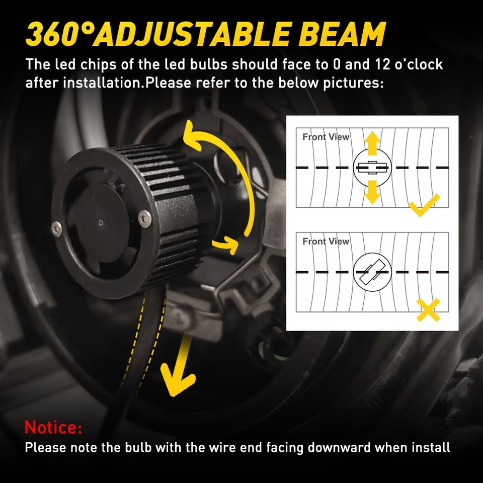 AUXITO H4 9003 LED Headlight Ultra Bright Bulbs Kit 80000LM High/Low ...