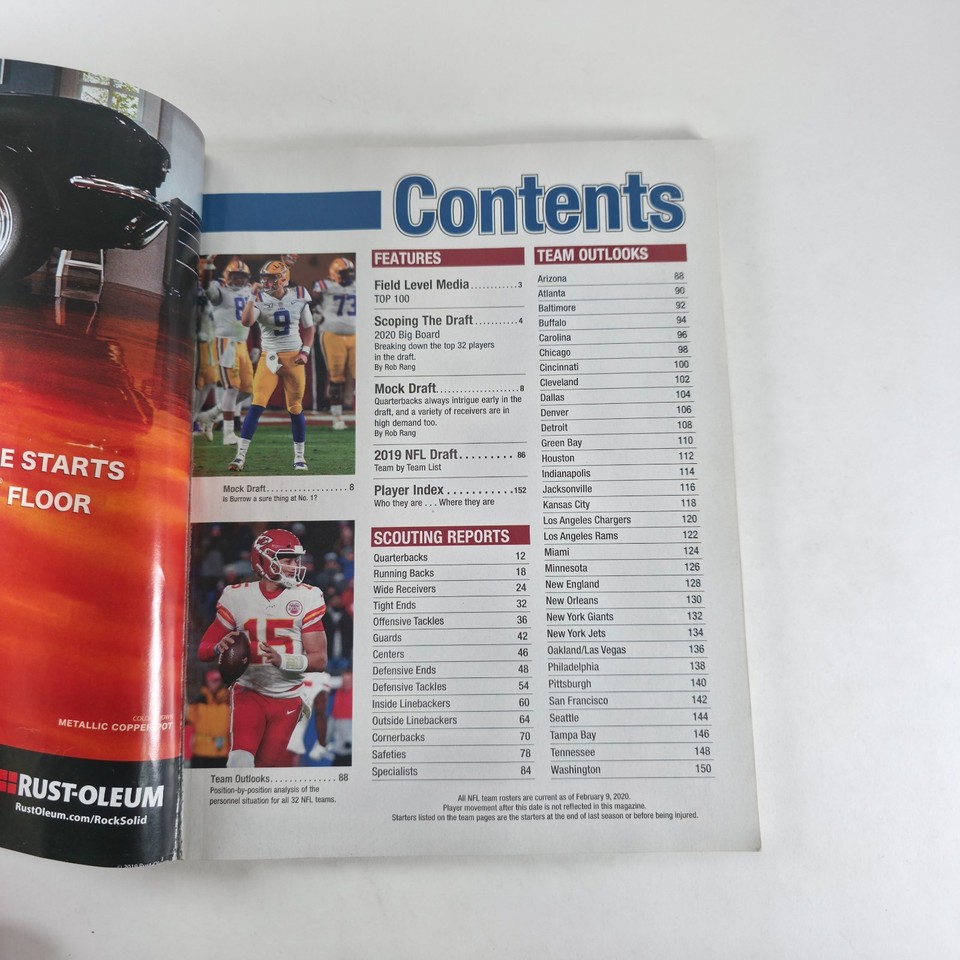 Lindy’s Sports Pro Football Draft Magazine Lot 2014 2019 2020 NFL Mock ...