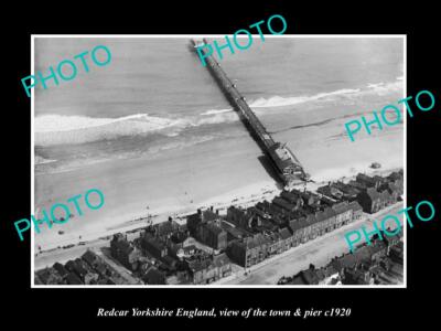 OLD 8x6 HISTORIC PHOTO OF REDCAR YORKSHIRE ENGLAND THE TOWN & PIER ...