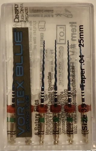‪6 Packs - Vortex Blue Rotary Files - 35.04 - 25 mm Dentsply - ORIGINAL ...