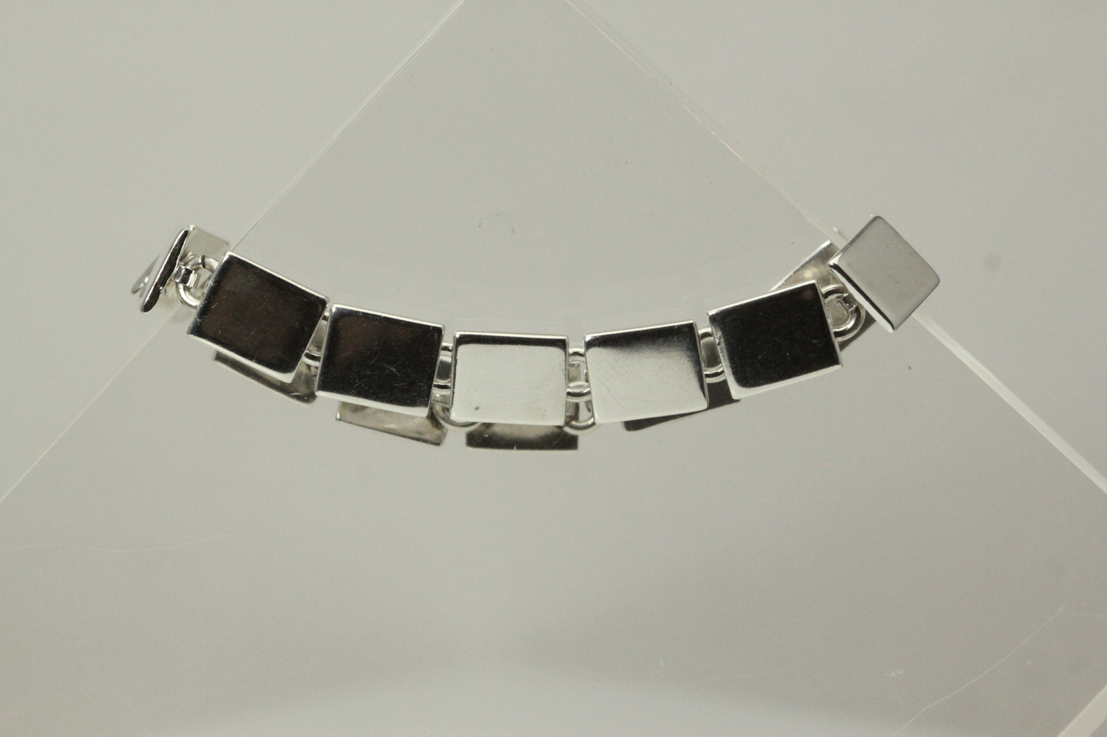 925 Stirling Silver Rectangular Links Engravable Brac… - Gem
