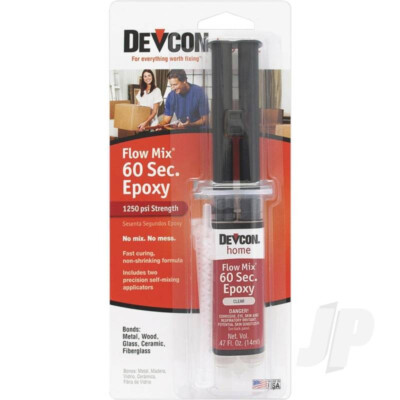 Devcon 60 Second Epoxy (14ml) Glue for Metal Wood Glass Ceramic ...