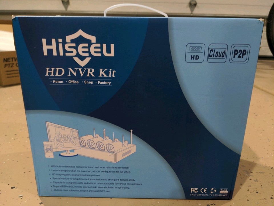 NEW Hiseeu HD NVR WiFi Security System 4 Camera Kit 8CH 8MP NVR 1TB HDD ...
