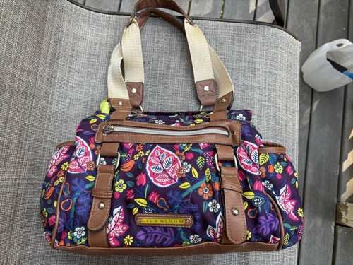 Lily Bloom Purse Satchel Triple zippered sections Very good condition ...