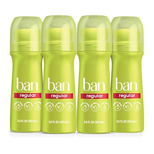 Ban Deodorant Roll-On 3.5 Oz Antiperspirant Regular Invisible 24-Hour ...