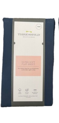 300 Thread Count Ultra Soft Flat Sheet - Threshold - Twin dark blue NEW ...
