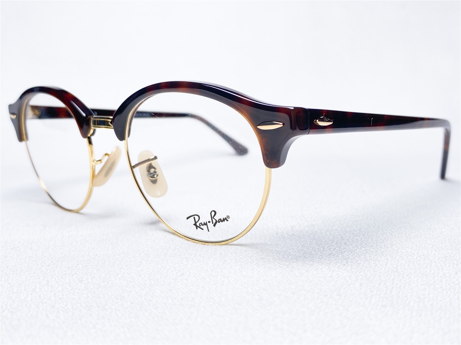 NEW Ray Ban Clubround RB4246V 2372 Red Havana Round Eyeglasses Frames ...
