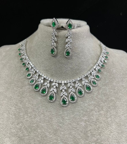 Top Quality Ad Cz Neckless Set Indian Bollywood Bridal Party Wedding ...