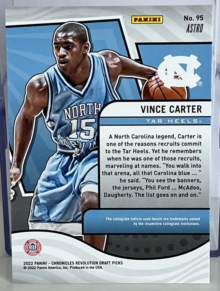 2022 Panini Chronicles Revolution Draft Picks #95 Vince Carter Astro ...