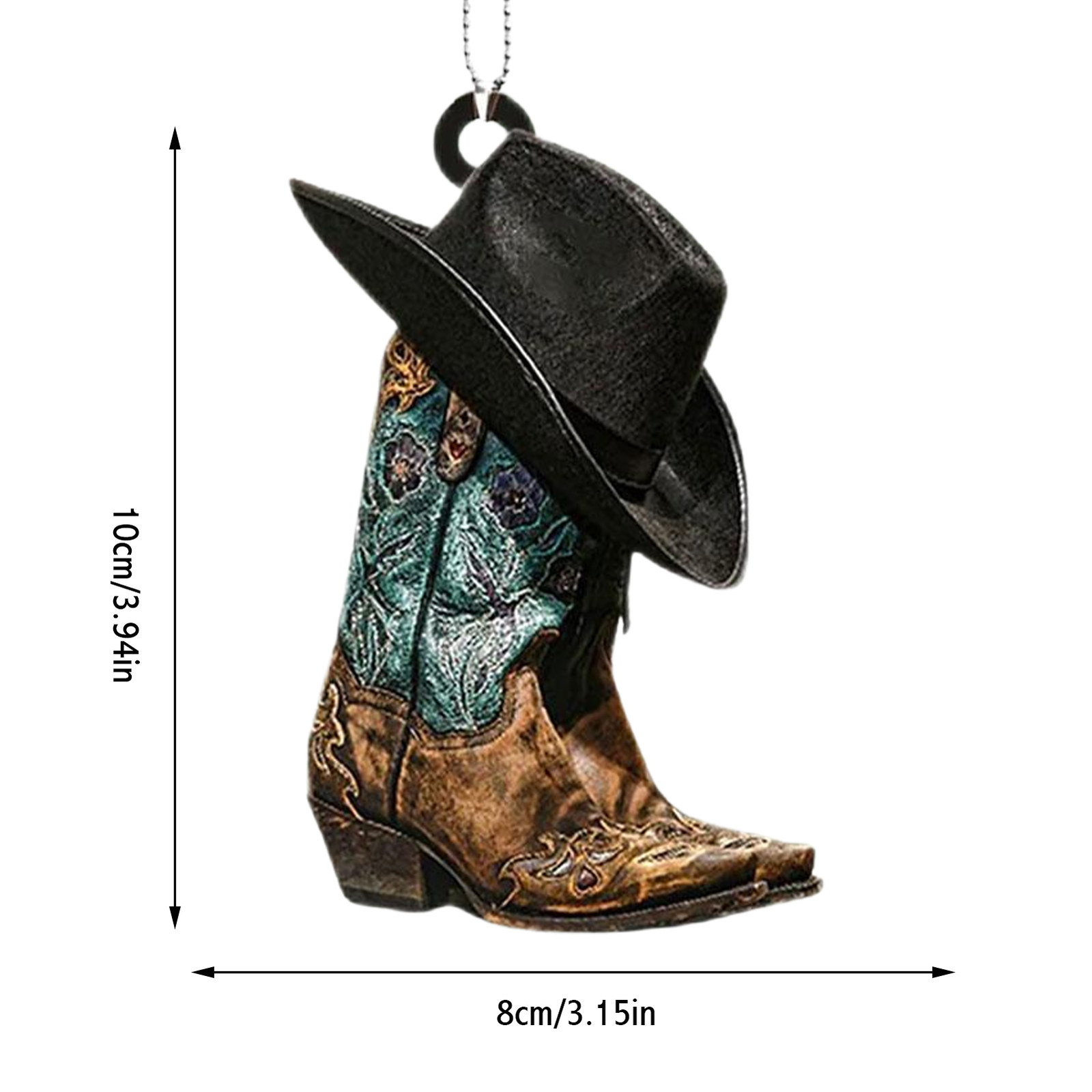 Cowboy Boots Hangings Ornament 2D Novelty Car Rearview Mirror Pendant ...
