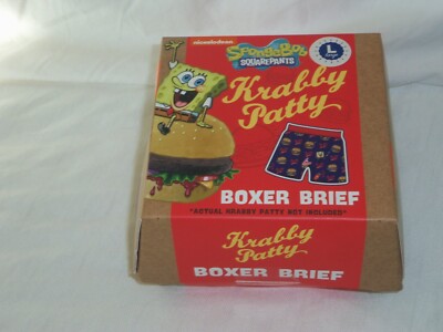 NEW, MENS SPONGEBOB SQUAREPANTS KRABBY PATTY BOXER BRIEF SIZE L (34/36 ...
