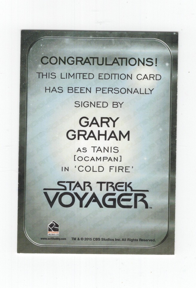 Star Trek 50th Anniversary 2017 Rittenhouse Autograph Card Gary Graham ...