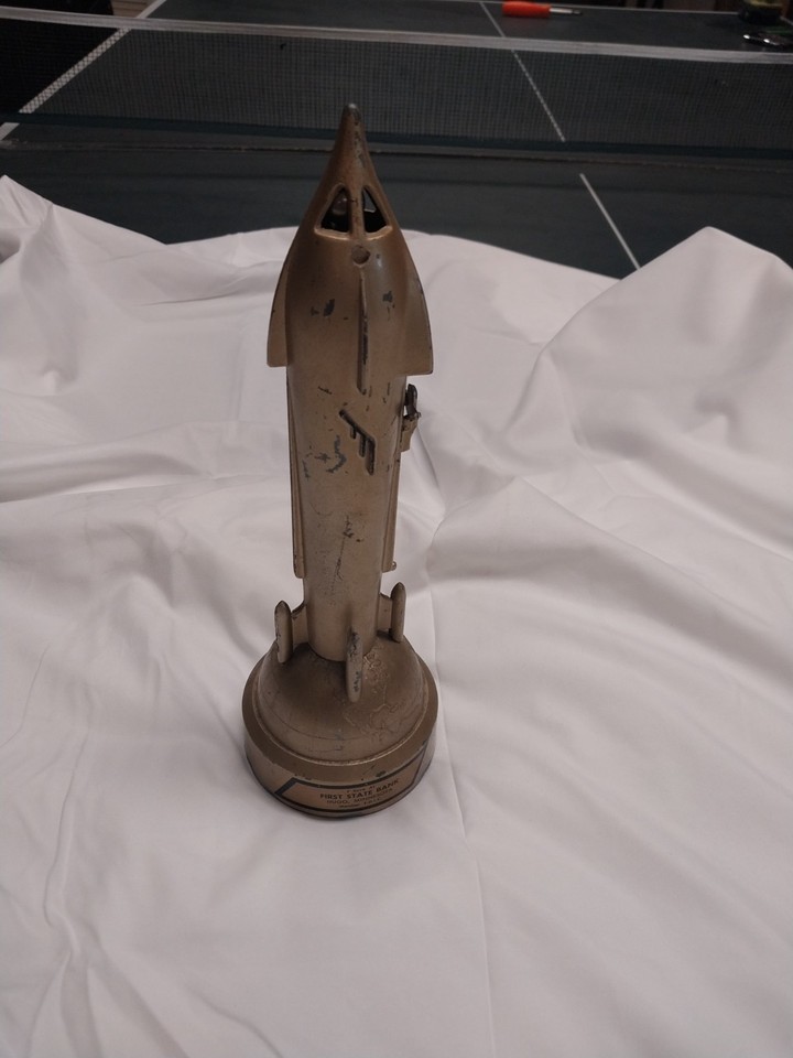 Vintage satellite coin bank rocket ship DURO MOLD & MFG space ship ...