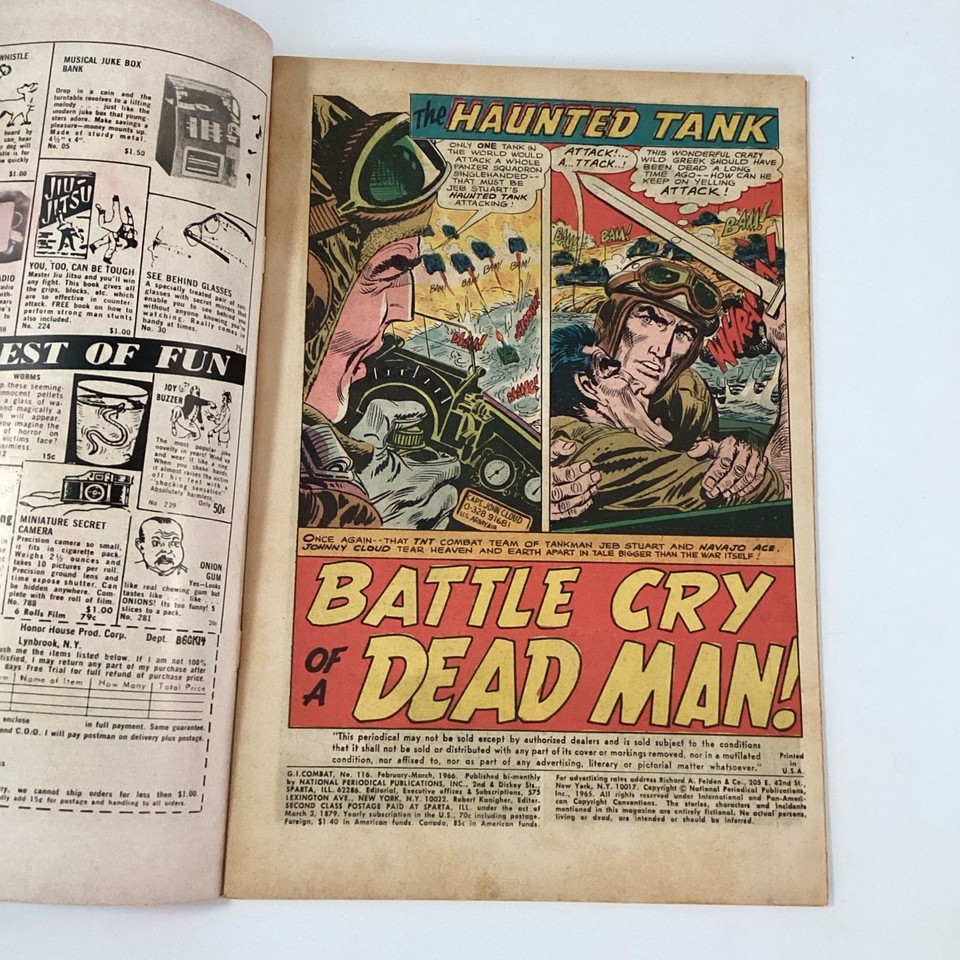 1966 G.I. VOMBAT MID HIGH GRADE HAUNTED TANK DC COMICS WAR STORIES | eBay