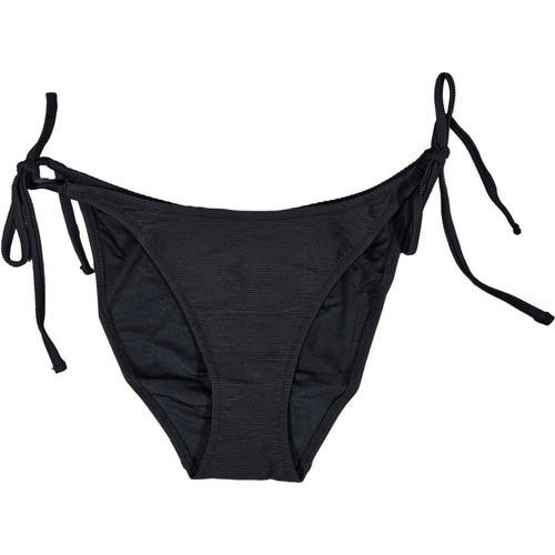 J. Crew Ribbed curved-waist cheeky string bikini bottom in Black M NWT ...