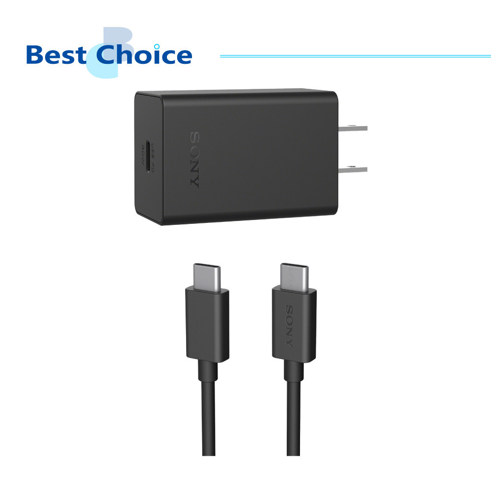 Original Sony Official 30W Fast Charge Adapter with Dual Type-C Cable ...
