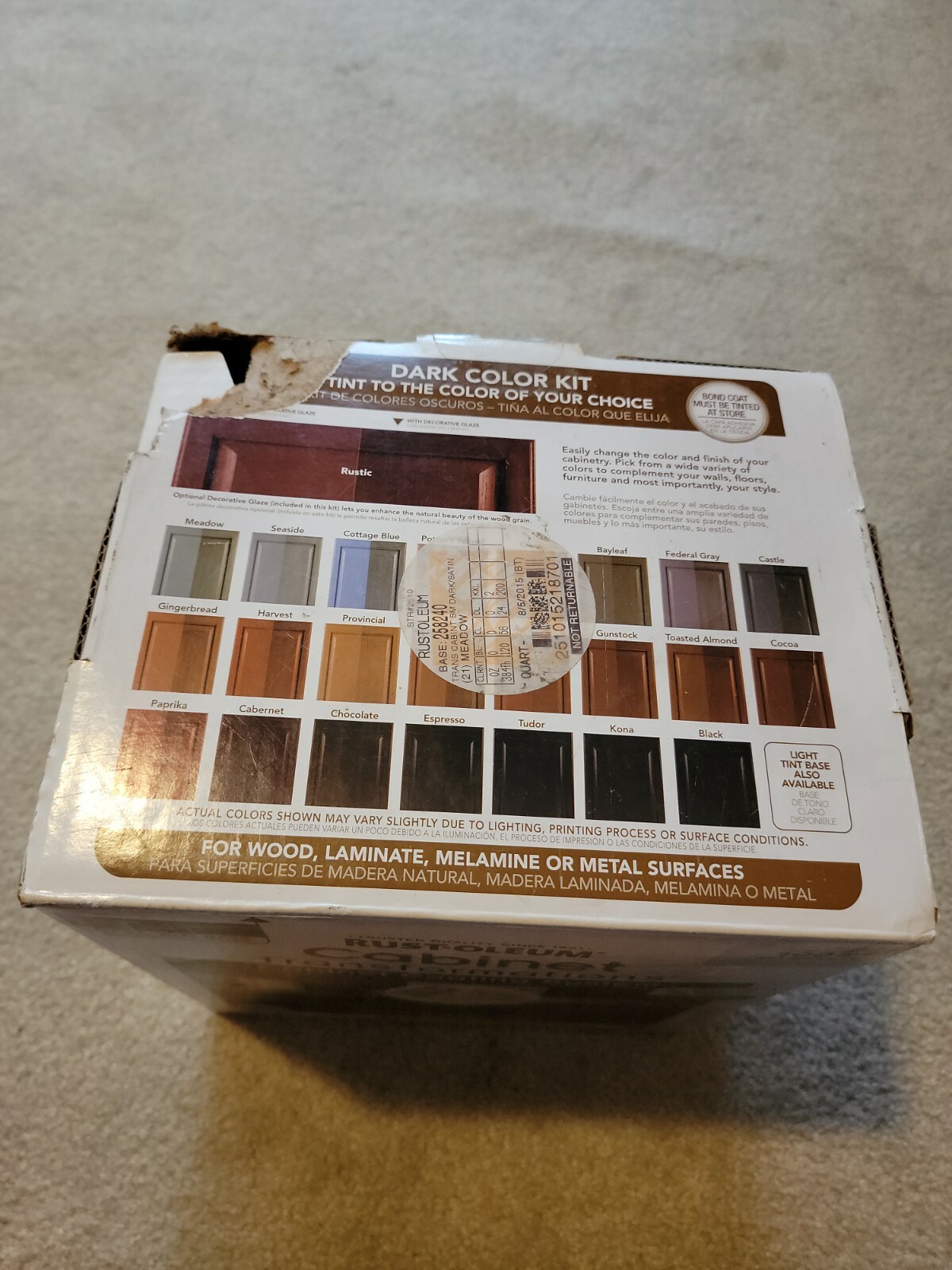 Rust-Oleum Dark Tint Base Cabinet Transformations Kit NEW OPEN BOX ...