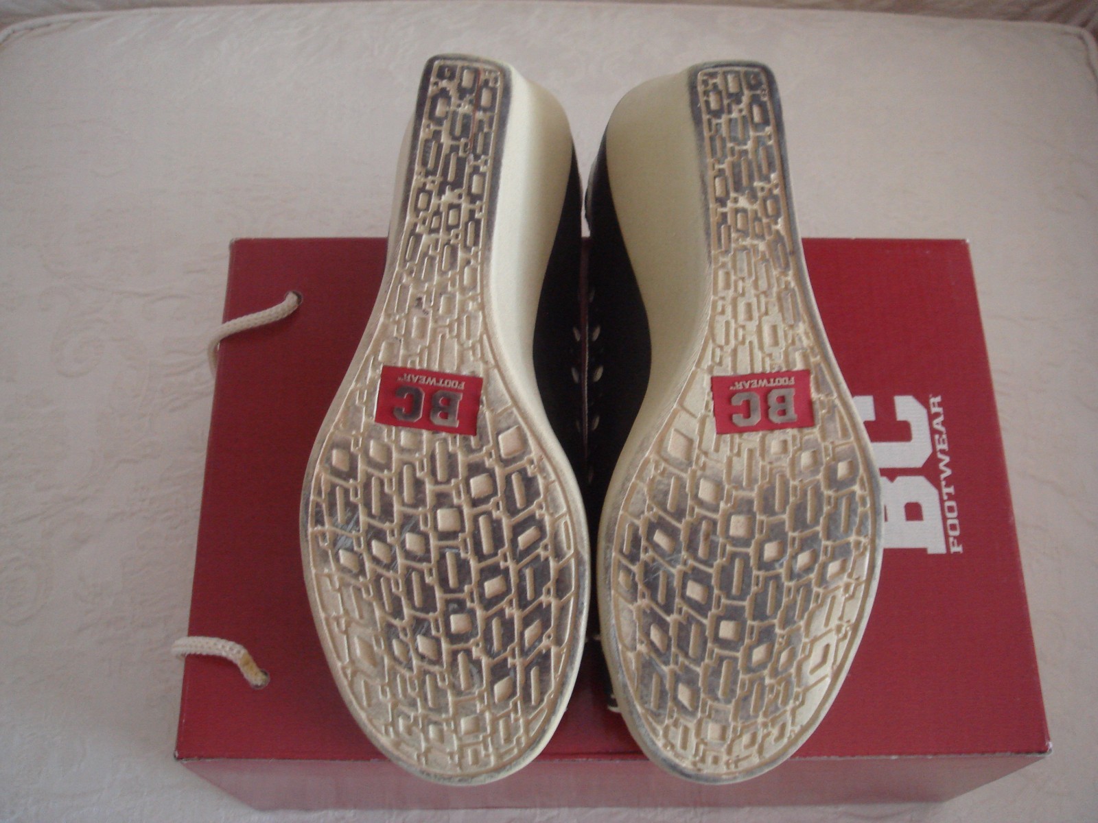 BC Footwear Three's Company Black Leather Wedge Heel … - Gem