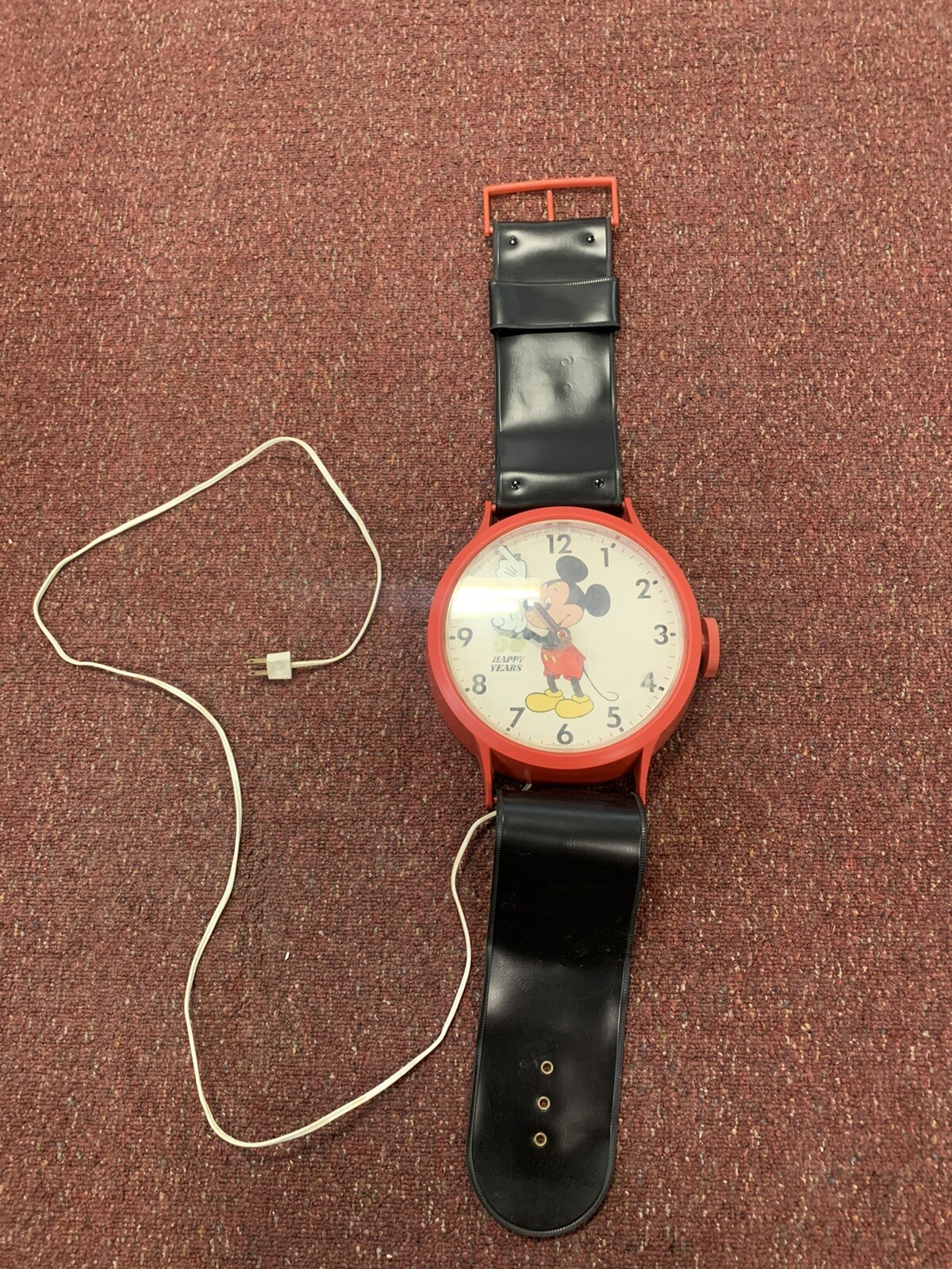 Mickey Mouse Elgin Welby Watch Shape Wall Novelty Clock Vintage Vintage ...