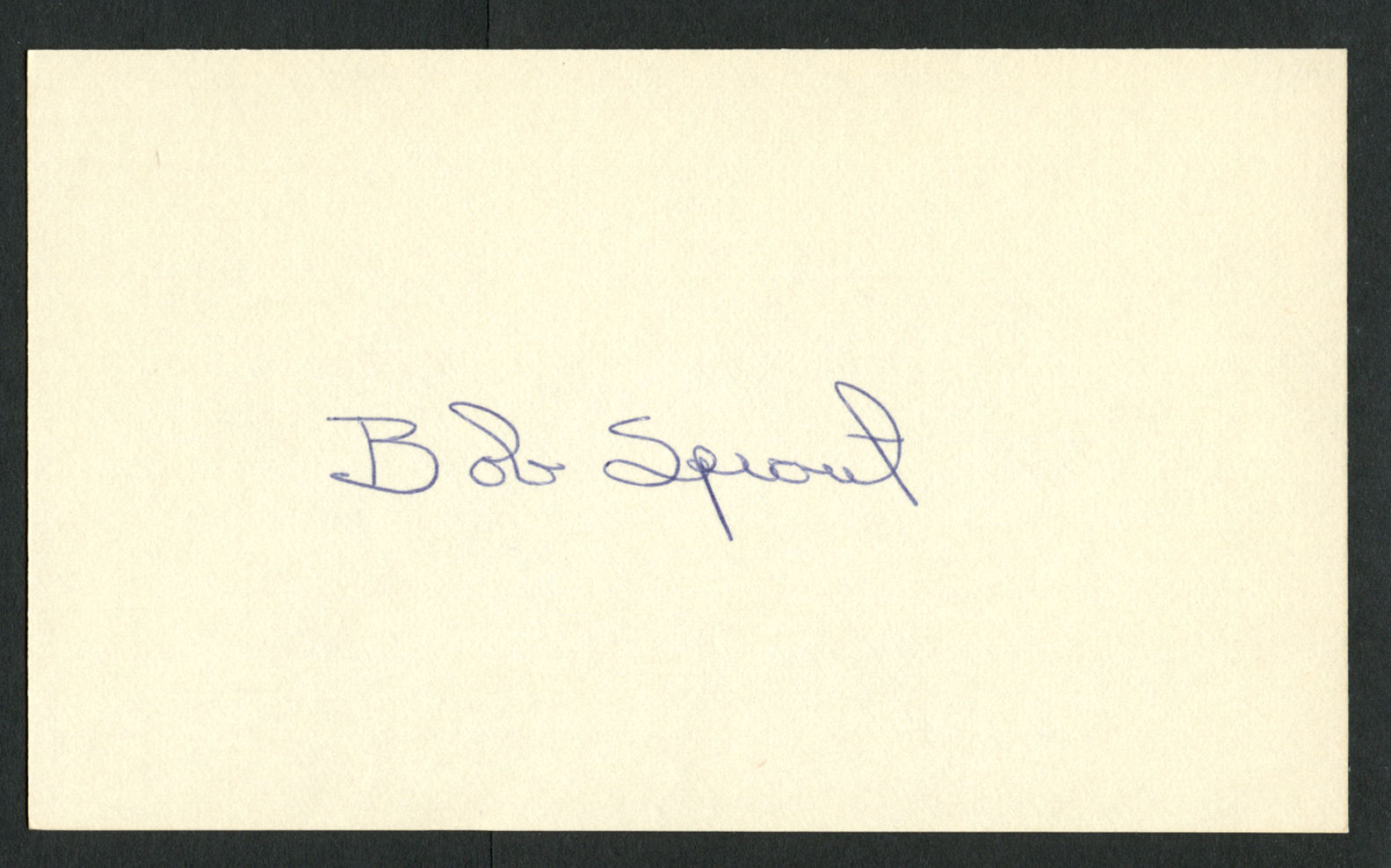Bob Sprout signed autograph auto 3x5 index card Baseball Player 8204-00 ...