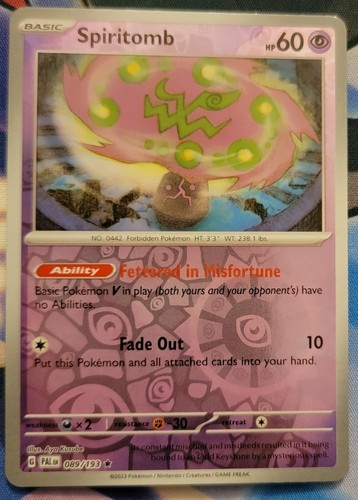 Pokemon TCG Card SPIRITOMB 089/193 SV02 Paldea Evolved RARE Reverse ...