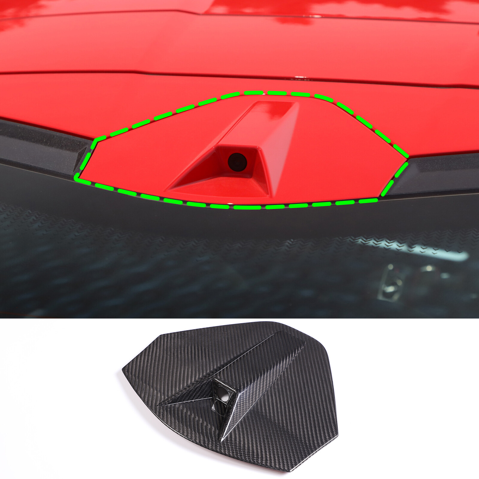 Real Carbon Fiber Rear Decklid Camera Cover Trim For Corvette C8 Coupe ...