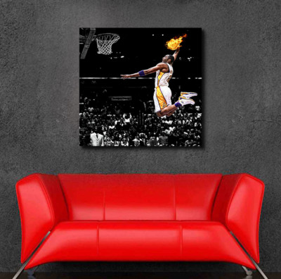 Kobe Fireball Dunk Art - Kobe Bryant Black Mamba Canvas/Gloss Art ...