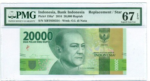 Indonesia 2016 20,000 Rupiah Replacement Bank Note Superb Gem Unc 67 ...