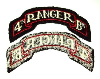 ORIGINAL CUT-EDGE EMBROIDERED WOOL WW2 4th RANGER BATTALION SCROLL ...