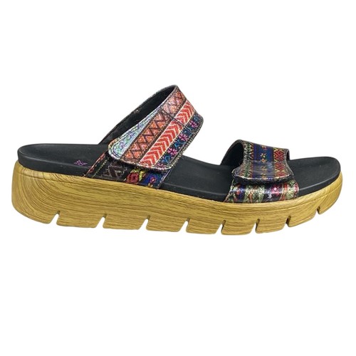 Alegria Women’s Lena 2 Pow Pow Blue Red Slip On Sandal Size 36 US 6/6.5 ...